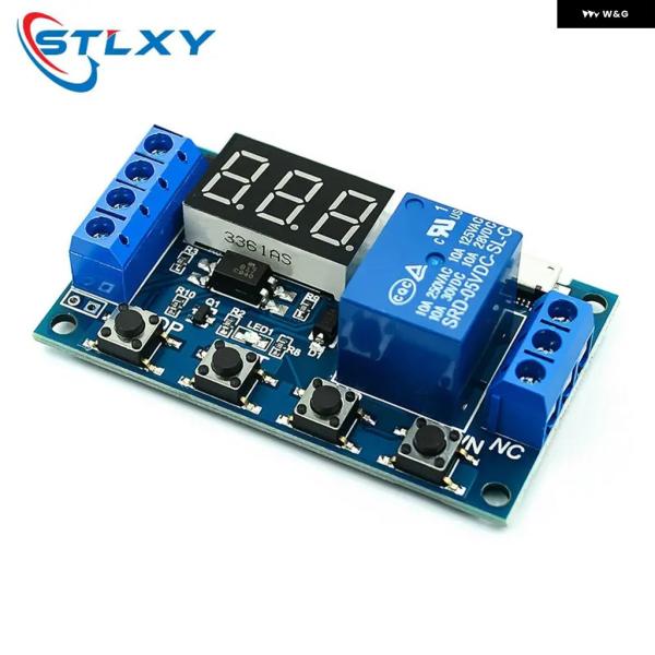 DC 5V 12V 24V LED ライト デジタルタイムディレイリレー トリガーサイクルタイマー ディレイスイッチ回路基板 タイミング 制御 モジュール DIY STLXY カスタム パーツ アクセサリーEU LVD Voltage:Lo...
