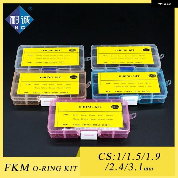 FKM Oリングキット 分類 厚さ1/1.5/1.9/2.4/3.1MM フッ素ゴムガスケットシールリンググループ 耐腐食性 カスタム パーツ アクセサリーHigh-concerned chemical:NoneStandard or No...