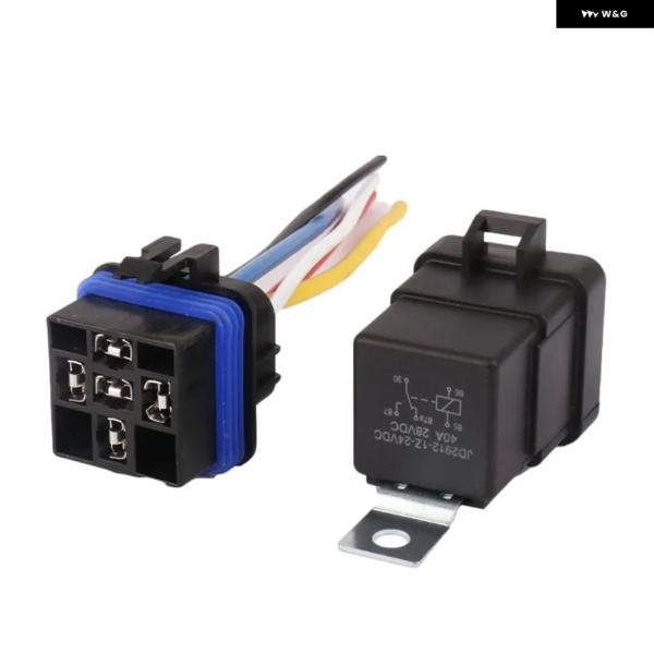 1個 DC 12 24V 40A 4 5ピン 防水 リレー ハーネス 錫メッキ銅線 5ピン SPDT ボートファン カーリレー ソケット カスタム パーツ アクセサリーEANCode:Car RelayEU LVD Voltage:Low ...