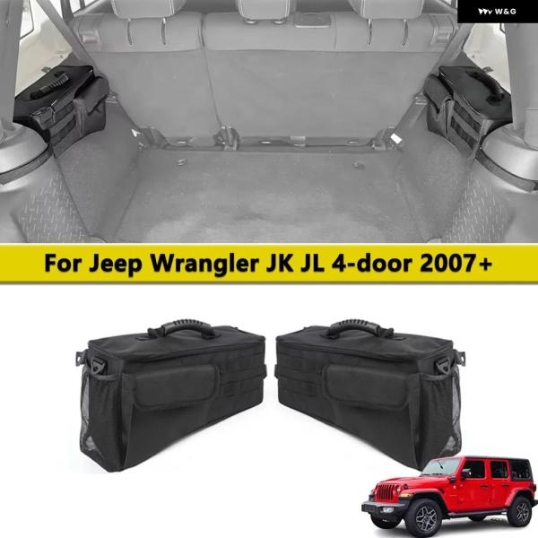 リア トランク サイドストレージバッグ JEEP WRANGLER JK 2007-2017 JL 2018-2025 トランク カーゴツール オーガナイザー バッグ インテリア アクセス カスタム パーツ アクセサリーHigh-conce...
