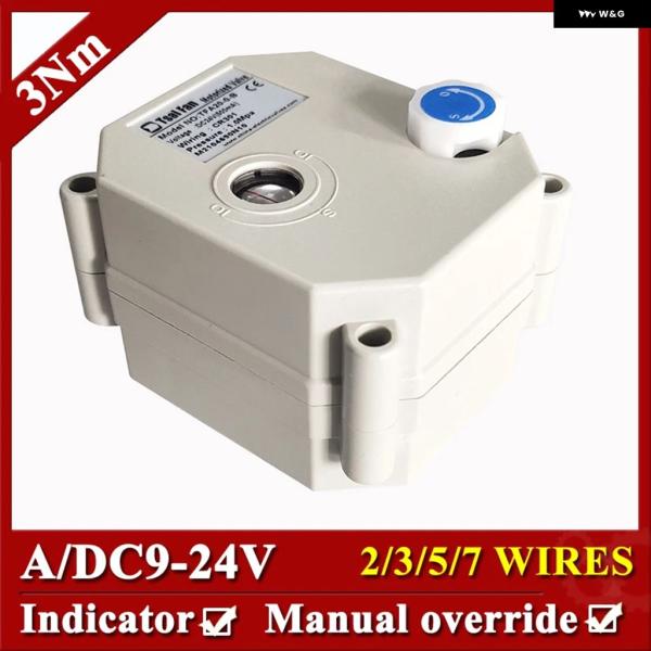 電動アクチュエータ バルブ 2/3/5/7線 AC/DC9-24V 位置表示器手動オーバーライド 電源障害復帰機能 カスタム パーツ アクセサリーHigh-concerned chemical:NoneActuator Mode:With ...