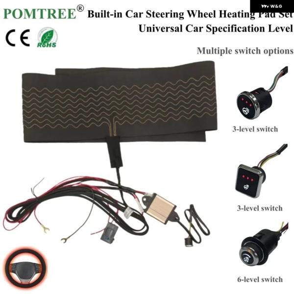 65W 車載用 ステアリングホイール ヒーターキット 12V ワイヤー式加熱 パッド 3/6段階調節スイッチ システム ハーネス カスタム パーツ アクセサリーHigh-concerned chemical:NoneItem Width:1...