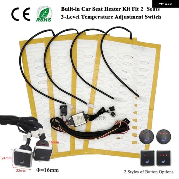 車載シートヒーターキット 2席分12V配線式ヒーター パッド 3段階温度調節機能デュアル コントロール 式ヒータースイッチ システム カスタム パーツ アクセサリーFilling:FIBERTarget Pet:Dog &amp;amp; ...