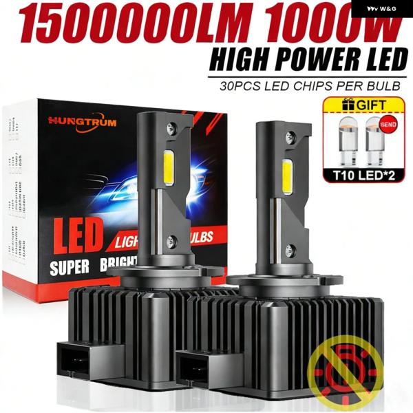 D1S D3S LED ヘッドライト CANBUS 1000W 1500000LM D4S D2S D8S バルブ 両面 D1R D2R D3R D4R 車用ランプ キセノン HID 6000K 12V 24V カスタム パーツ アクセサリ...