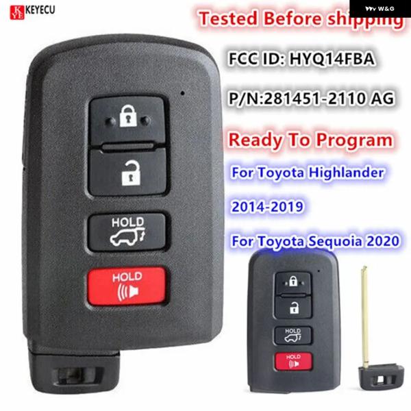 トヨタ ハイランダー リミテッド クルーガー HYQ14FBA 2110 キーレス スマート リモート カー キーフォブ 312 / 314MHZ P1A8 89904-0E120 89904-0E121 カスタム パーツ アクセサリーHi...
