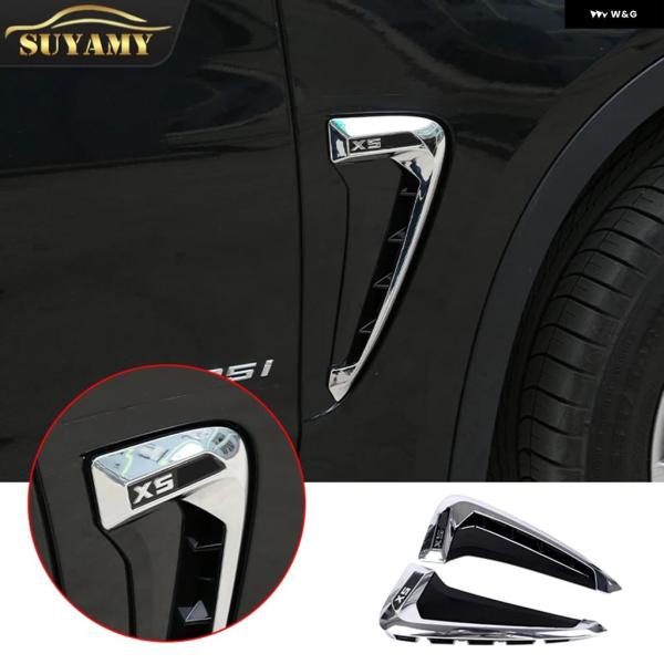 2個 車用カスタムシャークエラサイドフェンダーベントデコレーション ステッカー BMW X5 F15 X5M F85 2014-2018 カスタム パーツ アクセサリーItem Width:16.3cmItem Length:30cmExt...