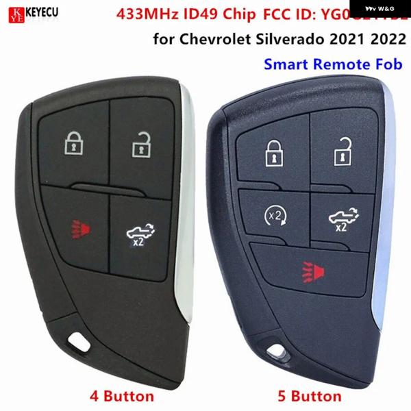 スマート リモコン カーキー4/5 ボタン 433MHZID49チップ搭載 シボレー シルバラード 2021/2022年モデル対応FCC ID: YG0G21TB2 カスタム パーツ アクセサリーHigh-concerned chemica...