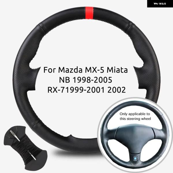 マイクロファイバーレザー製カーハンドルカバー マツダ MX-5 ミアータ NB 1998-2003 2004 2005 RX-7 RX7 1999-2001 2002 カスタム パーツ アクセサリーHigh-concerned chemic...
