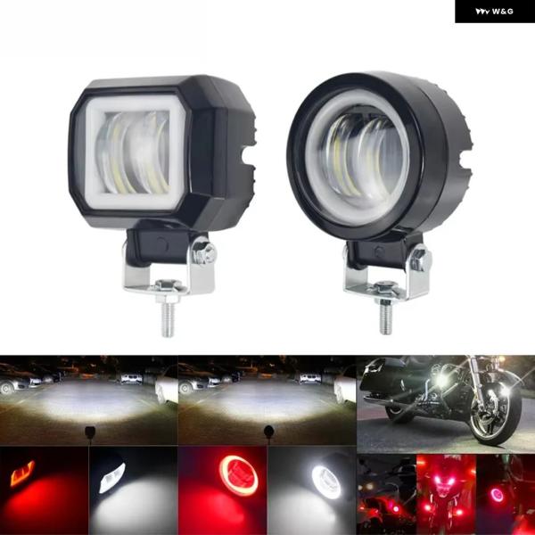 3インチ 7D レンズ LED ワーク ライトバー 丸型/角型 車用 ヘッドライト ハロ オートバイ ジープ ATV SUV 12V 24V エンジェルアイ ドライビングライト カスタム パーツ アクセサリーHigh-concerned c...
