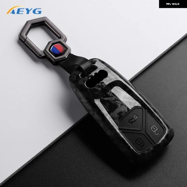 カーボン ABS カーキーケースカバー アウディ A4 A4L A5 Q5 Q7 TT TTS 8S B9 2016 2017 2018 キー チェーン カスタム パーツ アクセサリーHigh-concerned chemical:None...