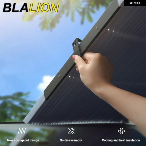 フロントガラス サンカーテン格納式セット フロント/リア ウィンドウ用サン プロテクター UV 反射サンバイザーカバー カスタム パーツ アクセサリーProduct application scenarios:otherCraft of W...