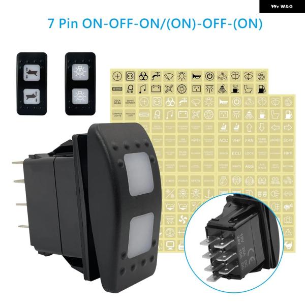 デュアルレンズ 7ピン ON-OFF-ON DPDT 3 方向ラッチング/モーメンタリーロッカースイッチ 逆極性トグルスイッチ ARB CARLING カスタム パーツ アクセサリーHigh-concerned chemical:NoneS...