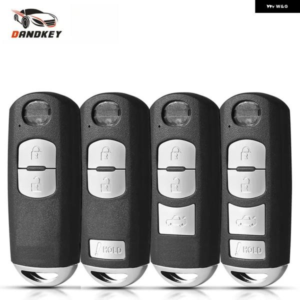 DANDKEY 1個 キーフォブ 2/3/4ボタン スマートカー リモートキーシェルケース マツダ 3 5 6 CX-5 CX-7 CX-9 MX-5 MIATA RX-8 2006-2018 カスタム パーツ アクセサリーHigh-con...