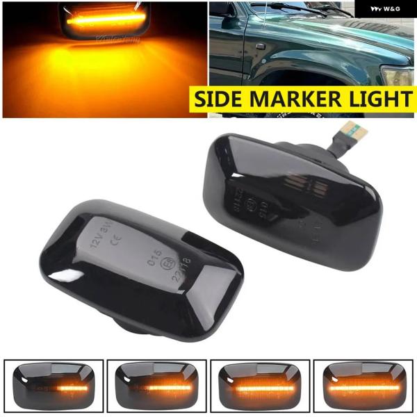 トヨタ ランドクルーザー 70 80 100 シリーズ 1998-2007 年式用 LED ダイナミックサイドマーカーウィンカーライト シーケンシャルランプ 2個 セット カスタム パーツ アクセサリーHigh-concerned chem...