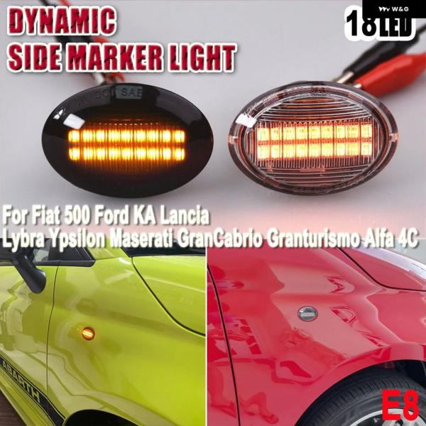 LED サイド マーカーライト ウィンカーランプクリア FIAT 4S 63 3P NUOVA 500 D KA DESDE LANCIA YPSILON MASERATI カスタム パーツ アクセサリーHigh-concerned che...