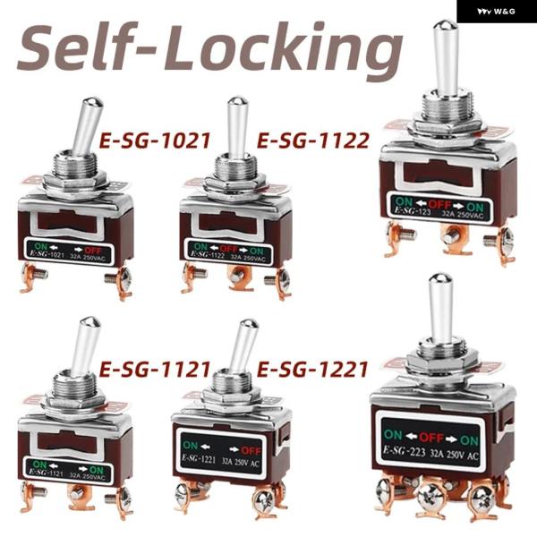 E-SG-1021/1121/1122/1221 セルフロック式ロッカースイッチ 32A 250VAC 銅ピン 高電流セルフロックトグルスイッチ カスタム パーツ アクセサリーHigh-concerned chemical:NoneEU L...