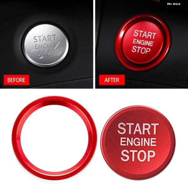 アウディ A4 A5 B9 B8 BT A7 C7 4GB Q5 8R エンジン スタートストップ プッシュ ボタン カバー イグニッション リング 装飾 カー カスタム パーツ アクセサリーHigh-concerned chemical:...
