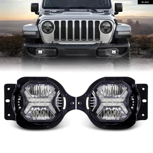 60W 4インチ LED フォグランプ DRL ジープ ラングラー JL JLU スポーツ ルビコン サハラ 2018-2023 Eマーク E24 承認 フォグランプ カスタム パーツ アクセサリーHign-concerned Chemic...