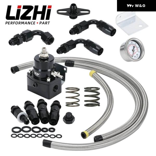 調整式燃料圧力レギュレーターキット AN6 フィードライン AN6 リターンライン 0-160 PSI ゲージセット 3-20/20-45/45-70 圧力 スプリング 付きHign-concerned Chemical:NoneBrand...