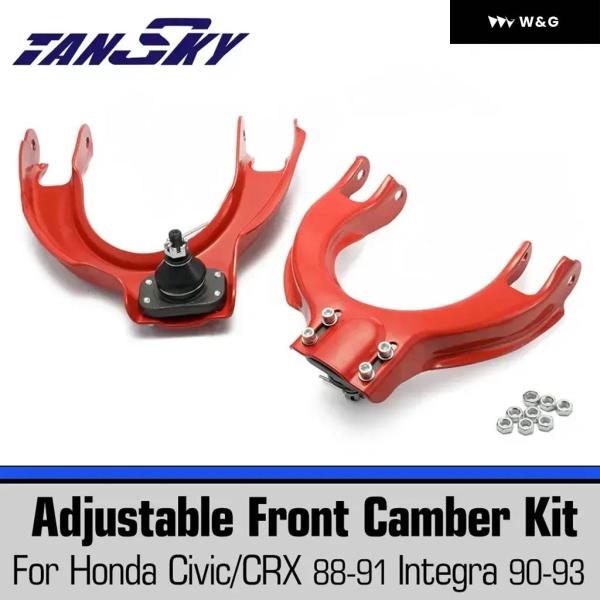 フロントアップ ボールジョイント コントロール アーム ホンダ シビック /CRX 88-91 インテグラ 90-93 フロントアッパーキャンバーアームキット レッド EF DA TKFCA003EFHign-concerned Chemi...