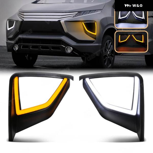 LED デイタイム ランニングライト 三菱 X-PANDER 2017-20 ウィンカーライト イエロー ホワイト DRL ヘッドライト アクセサリーHign-concerned Chemical:NoneVoltage:12 VLumen...