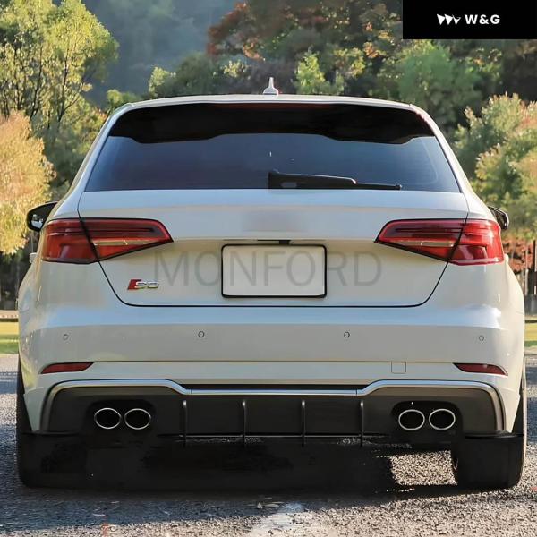 リア カナード ブラケット デフレクターガード アウディ S3 8V SPORTBACK 2017-2020 リア バンパー ディフューザー スポイラー スプリッター カスタムパーツ アクセサリー 交換用部品Hign-concerned C...