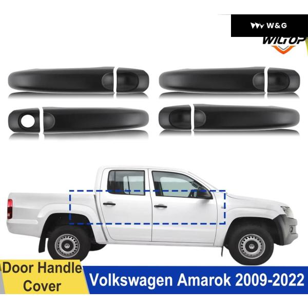 ドアハンドル カバー フォルクスワーゲン VW アマロック 2009-2022 ABS プロテクター カバー 車 外装 アクセサリー マットブラック 8個 カスタムパーツ アクセサリー 交換用部品Hign-concerned Chemica...