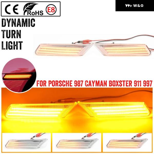ダイナミックLED点滅 ウィンカーランプ サイド マーカーライト ポルシェ 997 911 GT2 GT2ボクスターケイマン987 997631033 カスタムパーツ アクセサリー 交換用部品Hign-concerned Chemical:...