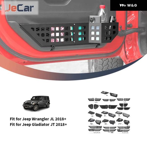 車ドアネット 収納 ボックス フロント/リア ドアポケット 収納 整理整頓 ジープ ラングラー JL/JT 2018年以降 内装アクセサリー カスタムパーツ アクセサリー 交換用部品Product shape:L-ShapeHign-con...