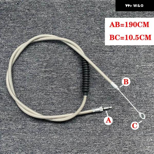 74.69インチ 190CM 編組 ステンレス クラッチ ケーブル ハーレー ダビッドソン 95-99 FXD 93-00 FXDL 94-00 FXDSCONV 00-05 FXDWG カスタムパーツ アクセサリー 交換用部品Hign-c...