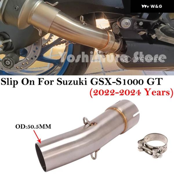 スリップオン スズキ GSX-S1000 1000 GT 2022 - 2024 オートバイ バイク システム 排気 エスケープ マフラー ステンレス 51MM ミドルリンク パイプ カスタムパーツ アクセサリー 交換用部品Hign-con...
