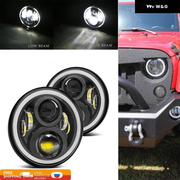 7インチ ラウンドLED ヘッドライト ラングラー JK TJ ハマー H1 H2 12V 24V スズキ サムライ ラダ 4X4 アーバン ニバ カスタムパーツ アクセサリー 交換用部品Hign-concerned Chemical:No...