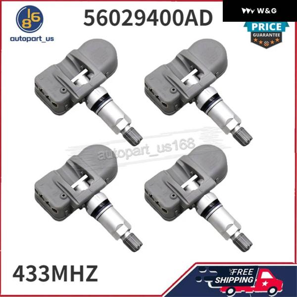 4個 TPMS タイヤエア圧 センサー 56029400AD 433MHZ クライスラー 300 2012-2019 クライスラー 300C 2011-2016 カスタムパーツ アクセサリー 交換用部品Material:tpms tire ...