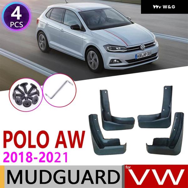 4個 フォルクスワーゲン VW ポロ AW MK6 2018-21 車用マッド フラップ フェンダー マッド フラップ ガード スプラッシュ フラップ マッドガード アクセサリー カスタムパーツ アクセサリー 交換用部品Hign-conce...