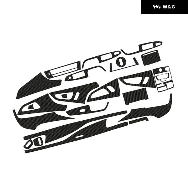 3Dブラックカーボン スタイル ビニール インテリア ギア パネル ウィンドウ コントロール スイッチ ステッカー キット アウディ A7 2011-2016 2017 2018 LHD カスタムパーツ アクセサリー 交換用部品Hign-c...