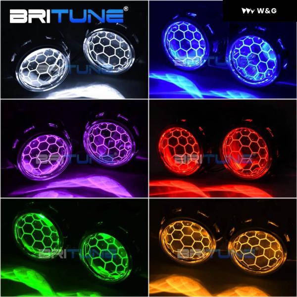 バイ キセノン HIDプロジェクターレンズ LEDデビルアイ付き スーパー2.5インチハニカムレンズ H4 H7 ヘッドライト チューニングカーアクセサリー スタイリング キット カスタムパーツ アクセサリー 交換用部品Socket Typ...