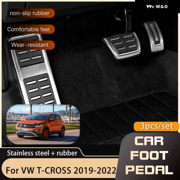 AT MT車用ペダル フォルクスワーゲン VW T-CROSS T CROSS CROSS C11 2019-22 アクセル ブレーキ穴 あけ不要 滑り止めペダル カスタムパーツ アクセサリー 交換用部品Hign-concerned Che...