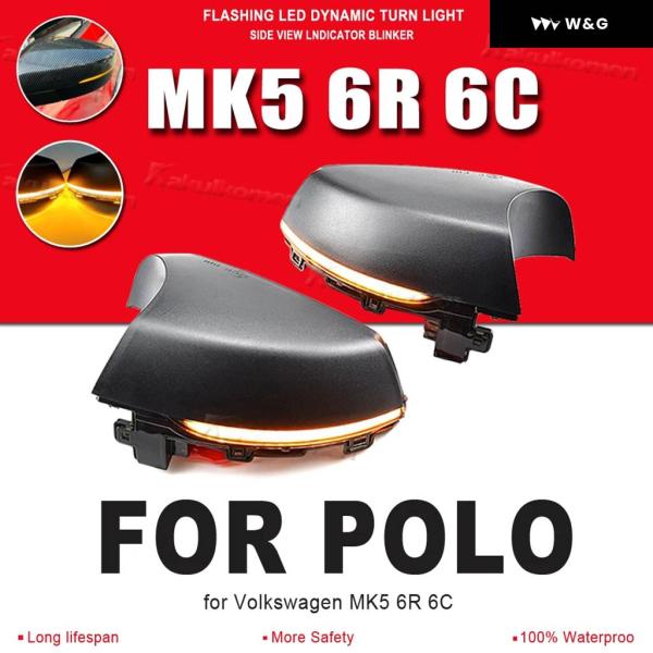 フォルクスワーゲン VW ポロ MK5 6R 6C 2009 - 2016 2017 LED ダイナミックウィンカー ライトフラッシャー流水ブリンカーフラッシュライト カスタムパーツ アクセサリー 交換用部品Hign-concerned C...