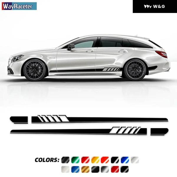 エディション1 ドアサイドストライプスカート ステッカー デカール メルセデス ベンツ CLS クラス W219 C219 W218 C218 X218 C257 CLS63 AMG アクセサリー カスタムパーツ アクセサリー 交換用部品C...