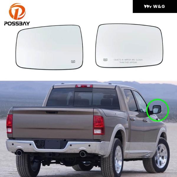 左/右車用バックミラー ガラス ヒーター付きウィング クリアドア サイドリアビュー ダッジ ラム 1500 2500 2009-2019 自動車 外装 部品 カスタムパーツ アクセサリー 交換用部品Hign-concerned Chemic...