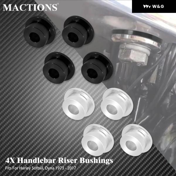 オートバイ バイク ハンドルバー ライザーブッシング マウント キット 4個 ハーレー スポーツスター ソフテイル ダイナ ブレイクアウト ファットボーイ FXR ローライダー 1973-2017 カスタムパーツ アクセサリー 交換用部品M...