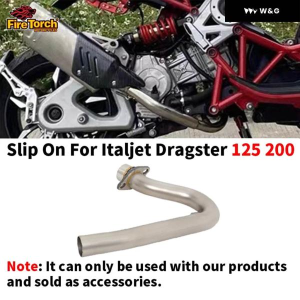スリップオン イタルジェット ドラッグスター 125 200 フロントリンク パイプ オートバイ バイク フル システム エキゾースト エスケープ モト スペシャルアクセサリー カスタムパーツ アクセサリー 交換用部品Motobike Ma...