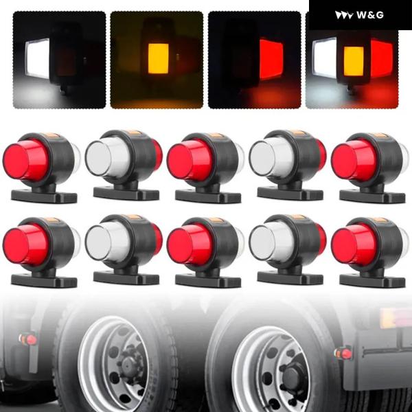 10個 ホワイト レッド アンバー 3面 ダブルフェイス トラック LED サイド マーカーライト ウィンカー ハザード ストップ テールライト トレーラー バス ピックアップ カスタムパーツ アクセサリー 交換用部品Hign-concer...