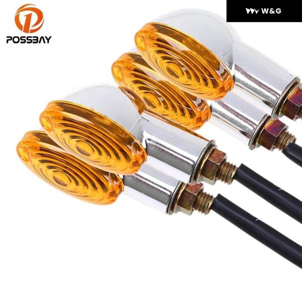 4個 12V 汎用 オートバイ バイク ウィンカー インジケーター ライト アンバー ブリンカー フラッシャー オートバイ バイク ライト ウィンカー カスタム パーツ アクセサリーHign-concerned Chemical:NoneB...