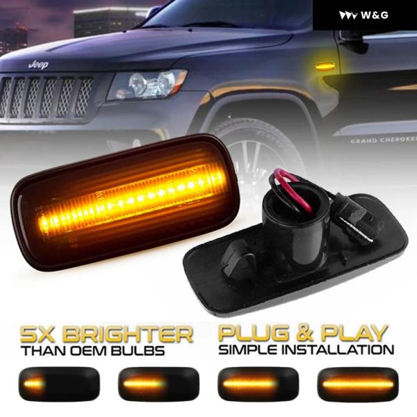 ジープ コンパス グランド チェロキー クライスラー 200 300C ダッジ ジャーニー アベンジャー ランチア LED サイドマーカーランプ ダイナミックウィンカー ライト カスタム パーツ アクセサリーFor Vehicle Bran...