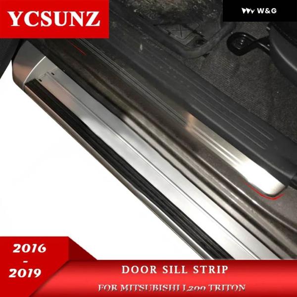 ステンレス ドアシルカーアクセサリードアシル 三菱 L200トライトン2016-19ダブルキャビンカー スタイリング カスタム パーツ アクセサリーHign-concerned Chemical:NoneItem Width:0inchIt...