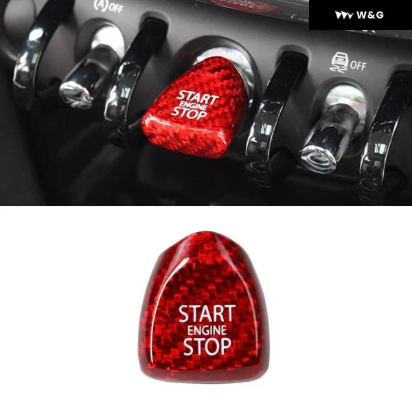 車 エンジン スタートストップ ボタン 内装 トリム ステッカー カバー ミニクーパーF54 F55 F56 F57 F60カーボンカーアクセサリー カスタム パーツ アクセサリーHign-concerned Chemical:NoneIt...