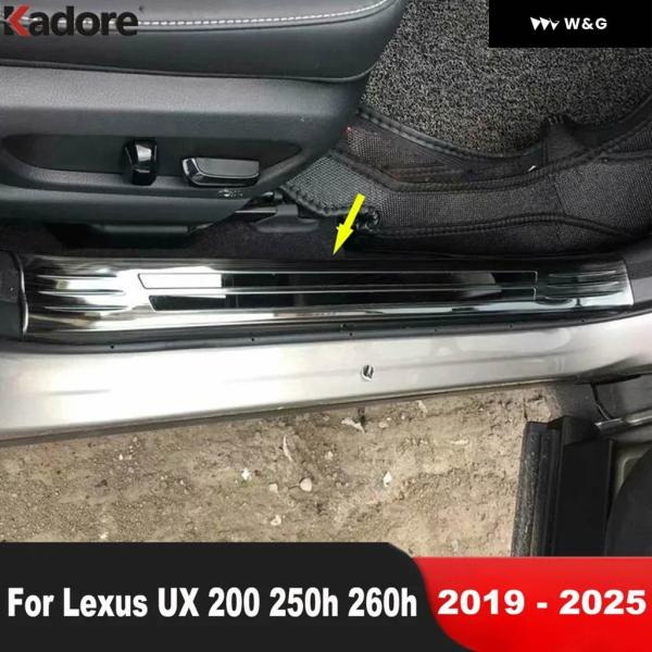 ドアシル スカッフプレート カバー トリム レクサス UX200 UX250H UX260H 2019-2023 2024 2025 カーウェルカムペダルガード パッド アクセサリー カスタム パーツ アクセサリーHign-concerne...