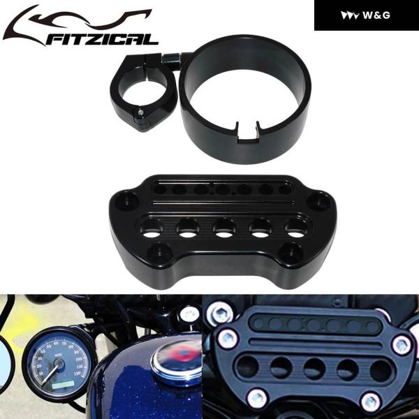 オートバイ バイク スピード メーター ブラケット ハウジング サイド マウント 再配置カバー ハンドルバー トップクランプ ハーレー スポーツスター 883 1200 XL 1995年以降 カスタム パーツ アクセサリーProtectiv...