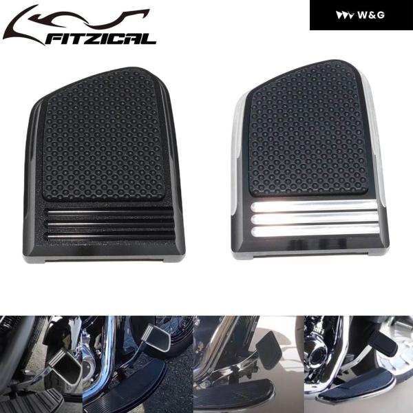 オートバイ バイク ブラッククローム フットペグ 小型ブレーキペダル パッド カバー CNC ハーレー ソフテイル FLSB ブレイクアウト FXBR FXBRS 2018 2019 2020 カスタム パーツ アクセサリーHign-con...